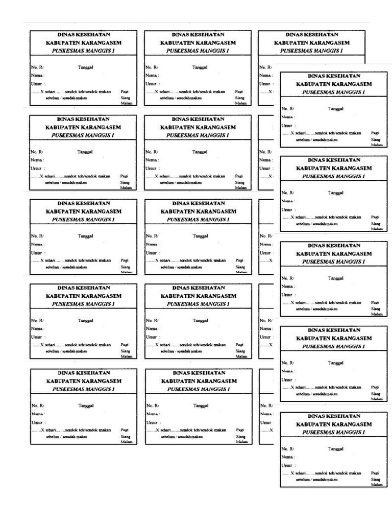 Etiket Putih Sirup Obat | PDF
