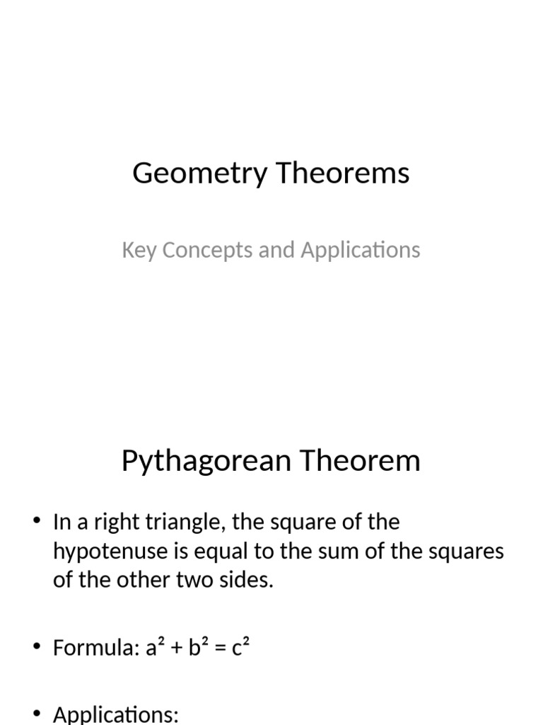 Geometry Theorems Presentation | PDF