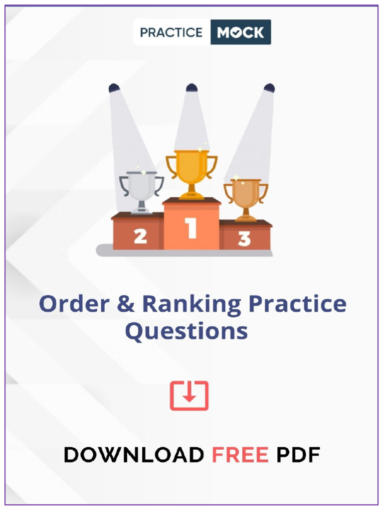 Order Ranking Practice Questions Free PDF 1 | PDF | Cognitive Science ...