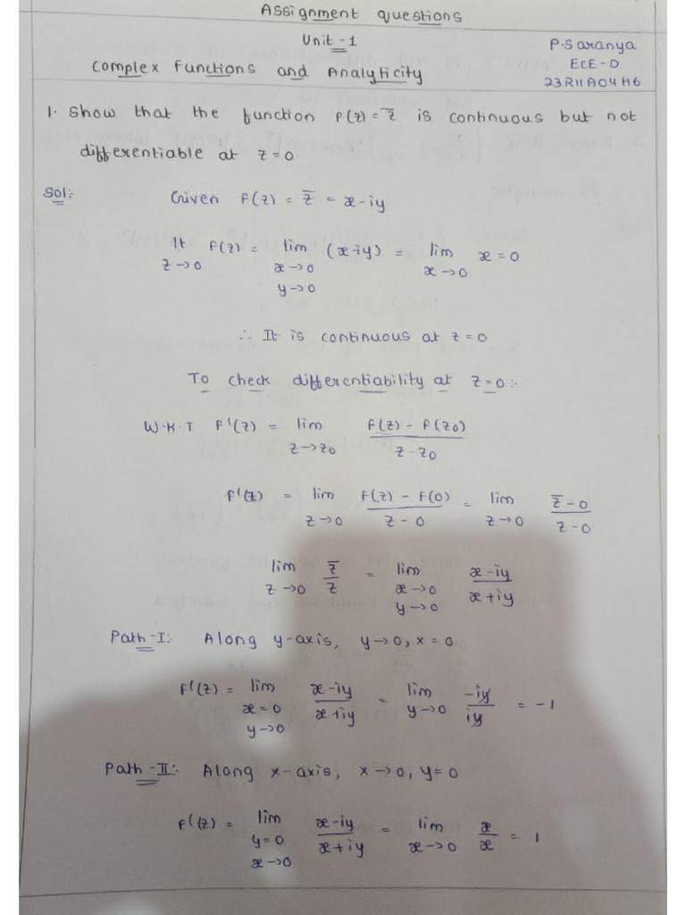 TCV Unit-1 Assignment | PDF