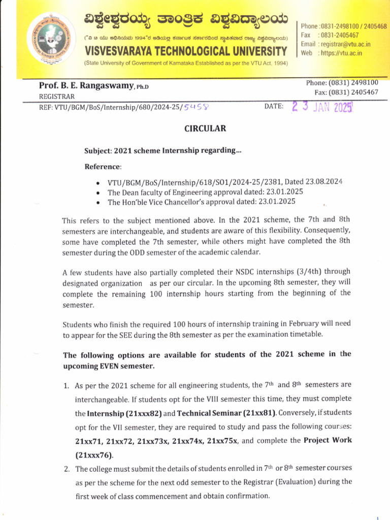 5458 - 8th Sem Internship Options (23.01.2025) | PDF | Computing