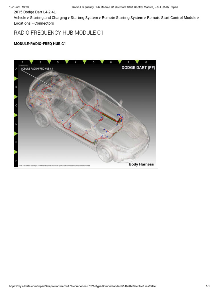 Radio Frequency Hub Module C1 (Remote Start Control Module) - ALLDATA ...