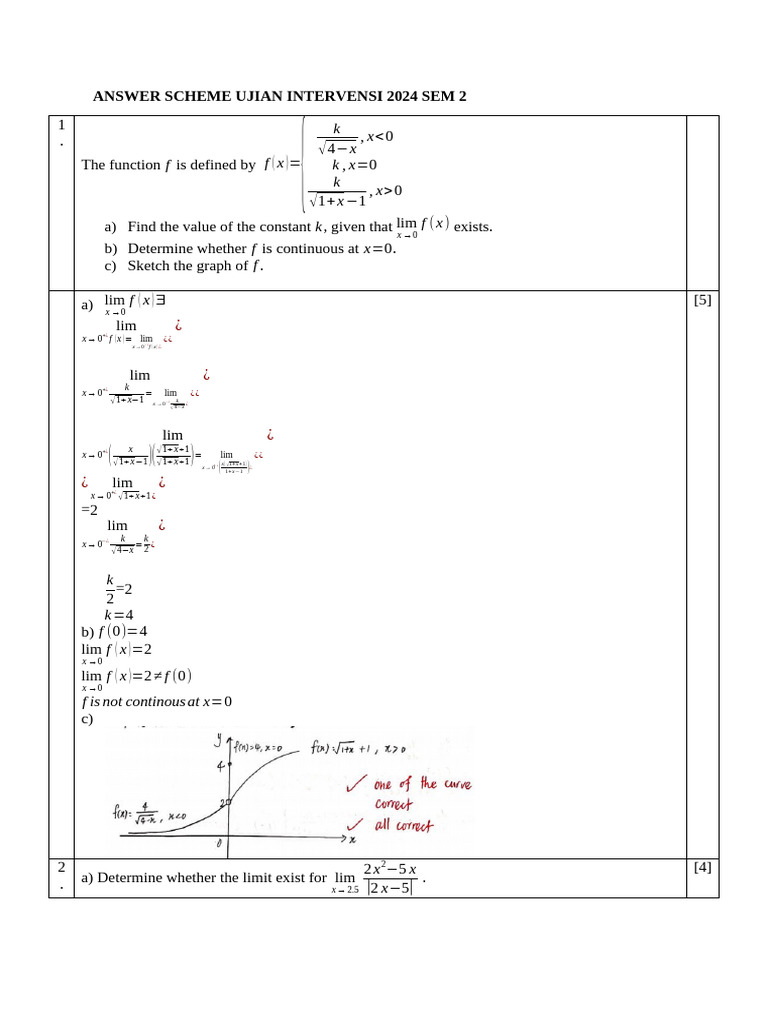 ANSWER SCHEME | PDF | Asymptote | Trigonometric Functions