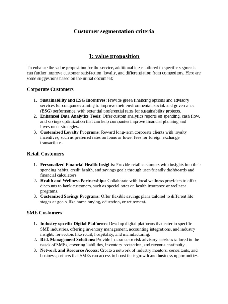 Segmentation Criteria 3 Pdf Islamic Banking And Finance Small And Medium Sized Enterprises 