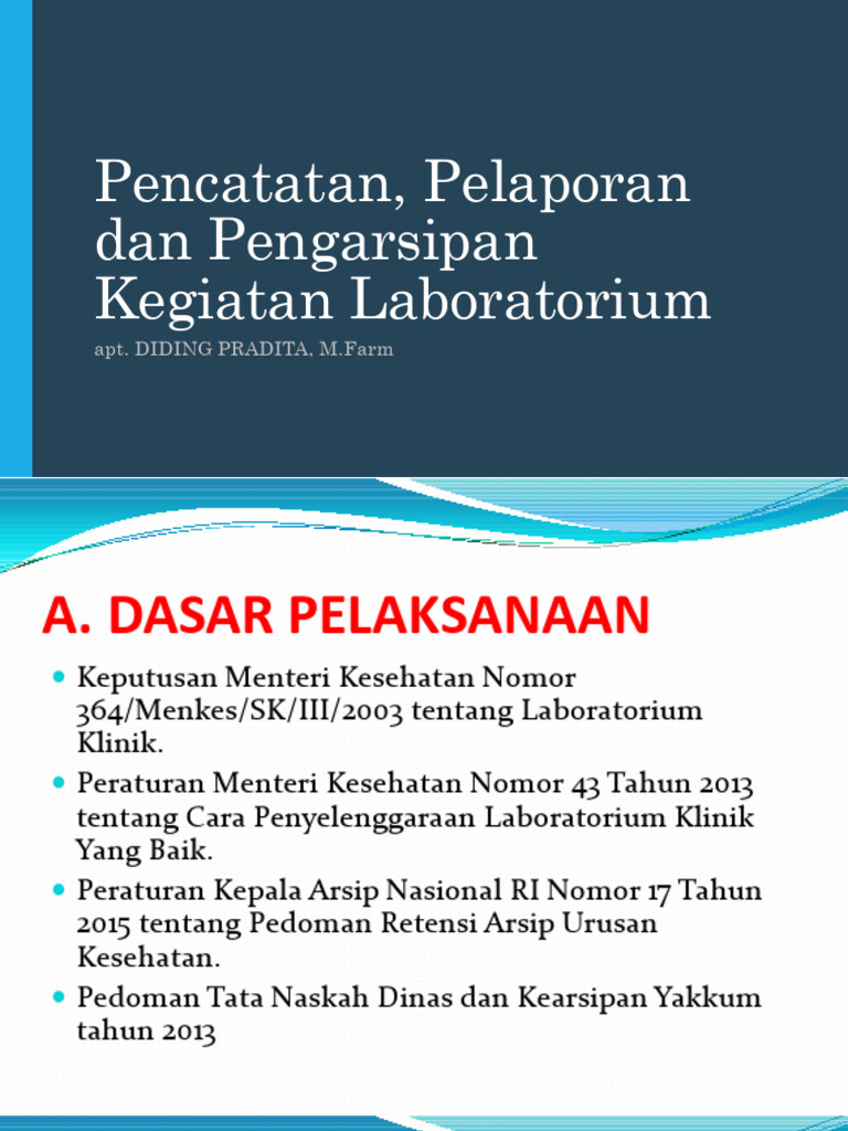 Pencatatan dan Pelaporan Laboratorium | PDF
