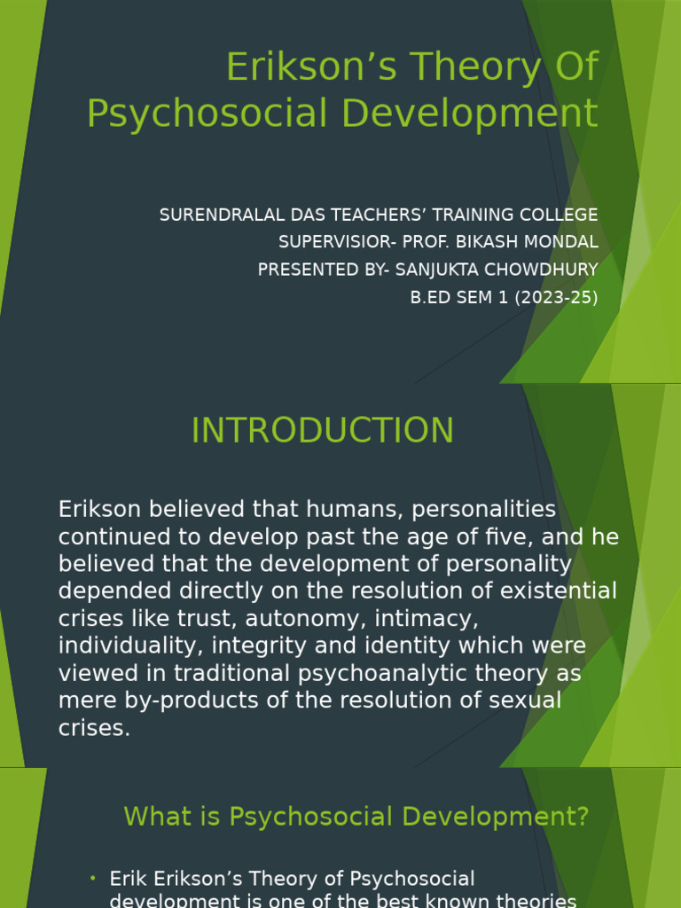 Erikson's Theory of Psychosocial Development | PDF | Human Development ...