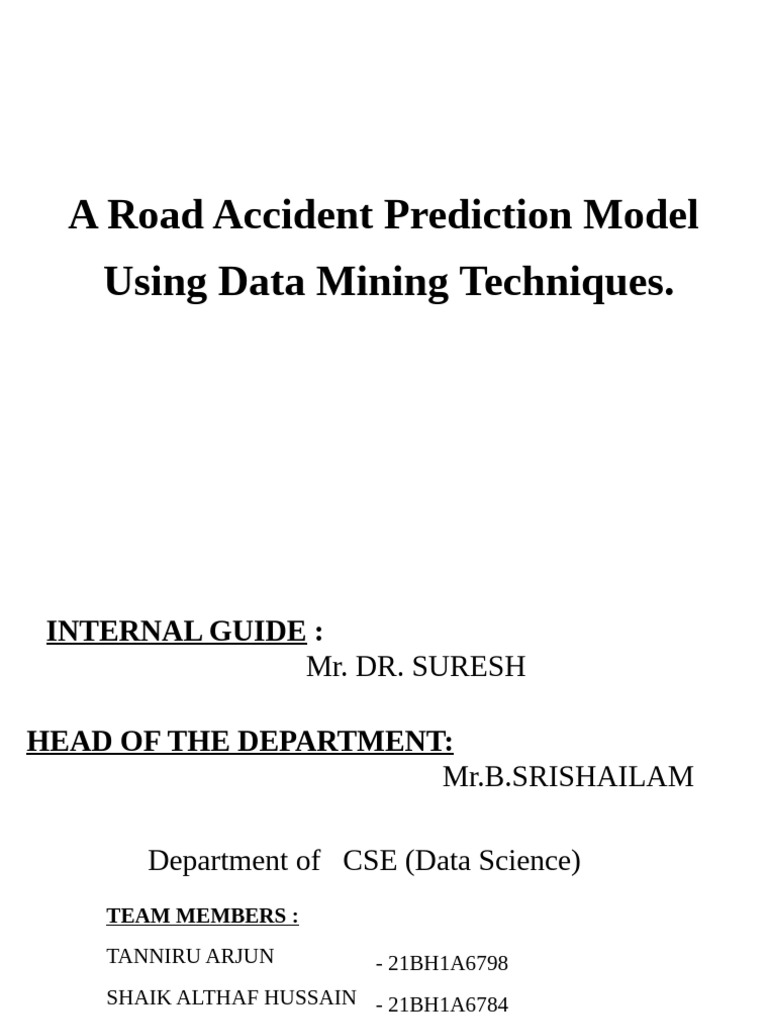 Road Accident Prediction Model Presentation-1 | PDF | Support Vector ...