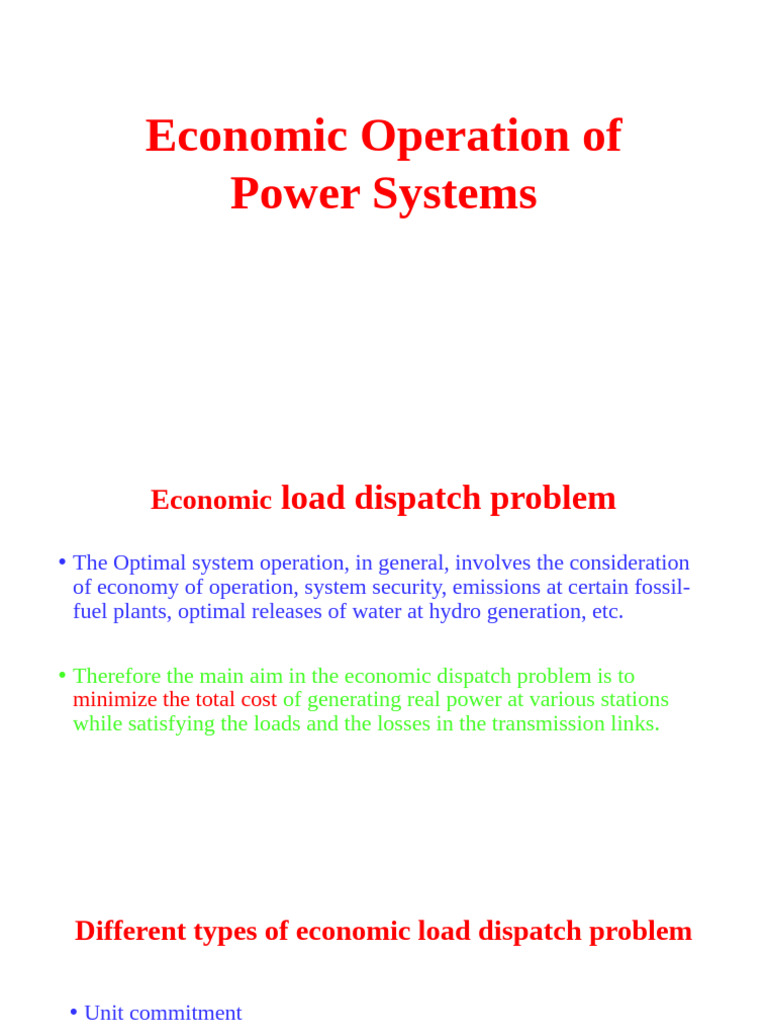 Economic Load Dispatch Optimization | PDF