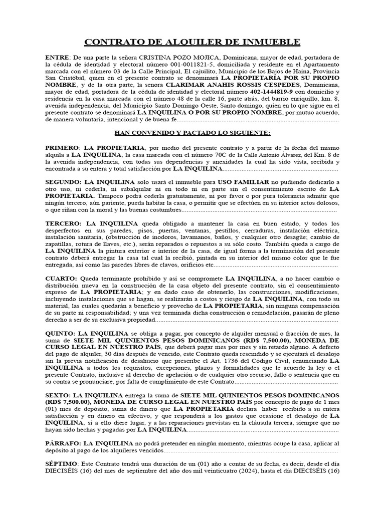 70C - Clarimar | PDF | República Dominicana | Desalojo