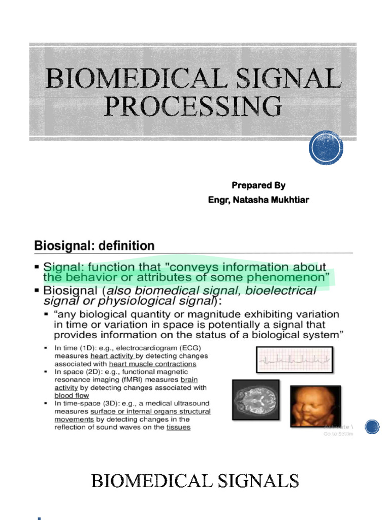 Lec #9 Biomedical Signal Processing | PDF