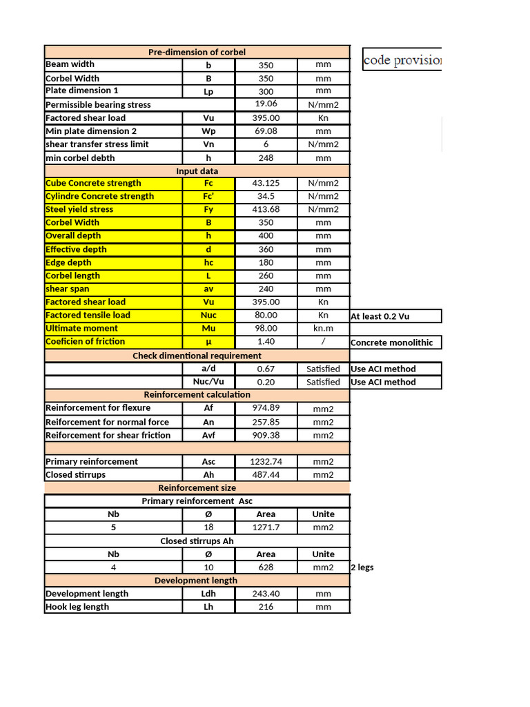 9 - Design Corbel - Bracket and Nibs | PDF | Bending | Solid Mechanics