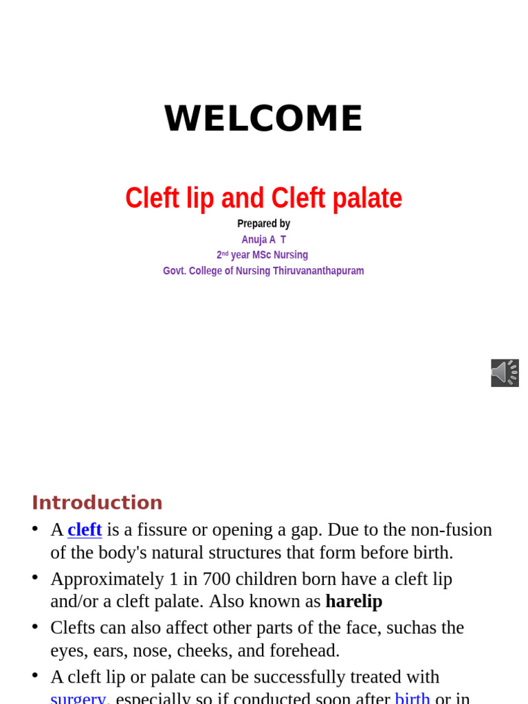 Cleft Lip and Palate Record | PDF | Medical Specialties | Diseases And ...
