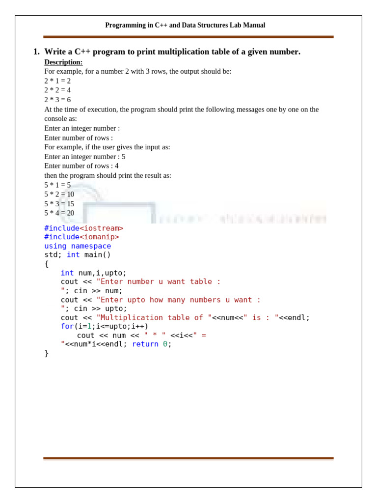 C++ Programming Lab Manual Guide | PDF | Namespace | C++