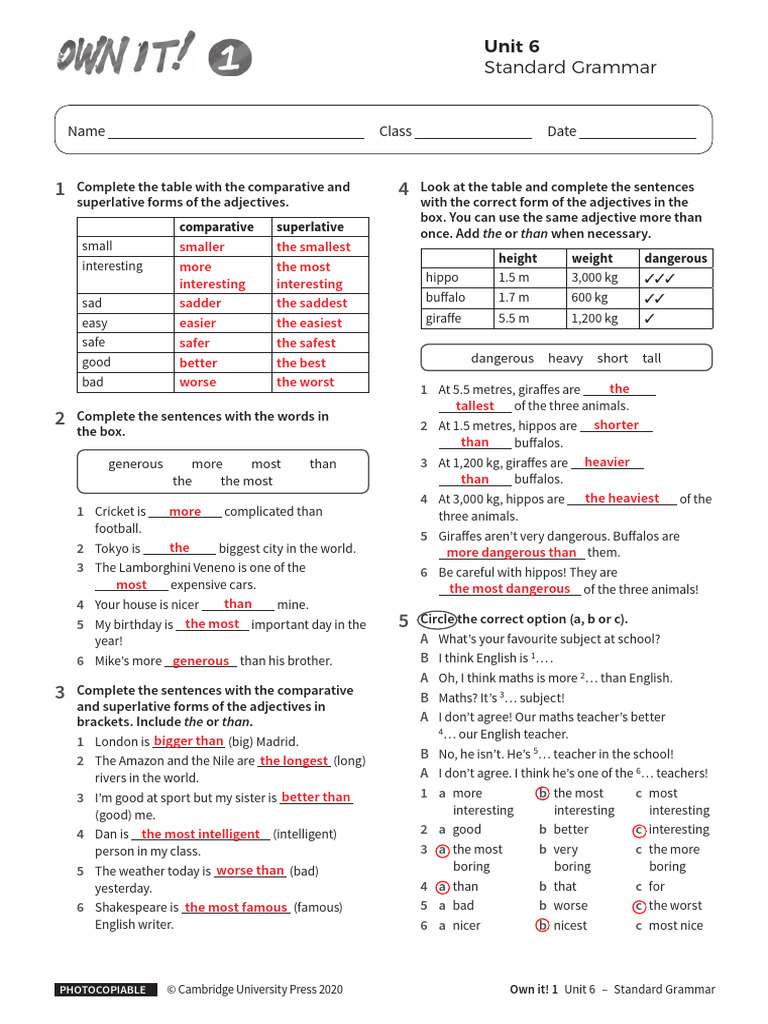 Grammar Comparatives and Superlatives Guide | PDF | Grammar | Linguistics