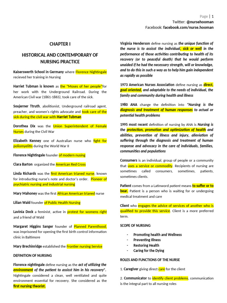 FON History | PDF | Nursing | Standard Of Care