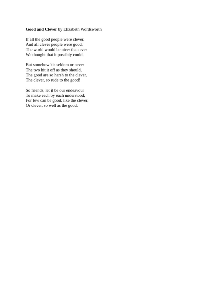 Good and Clever | PDF