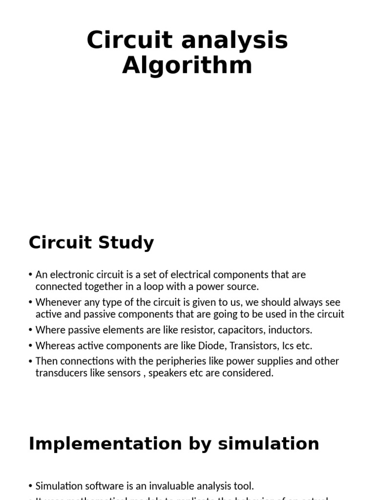 Circuit Analysis Algorithm Fro Op Amp and Bread Boarding | PDF ...