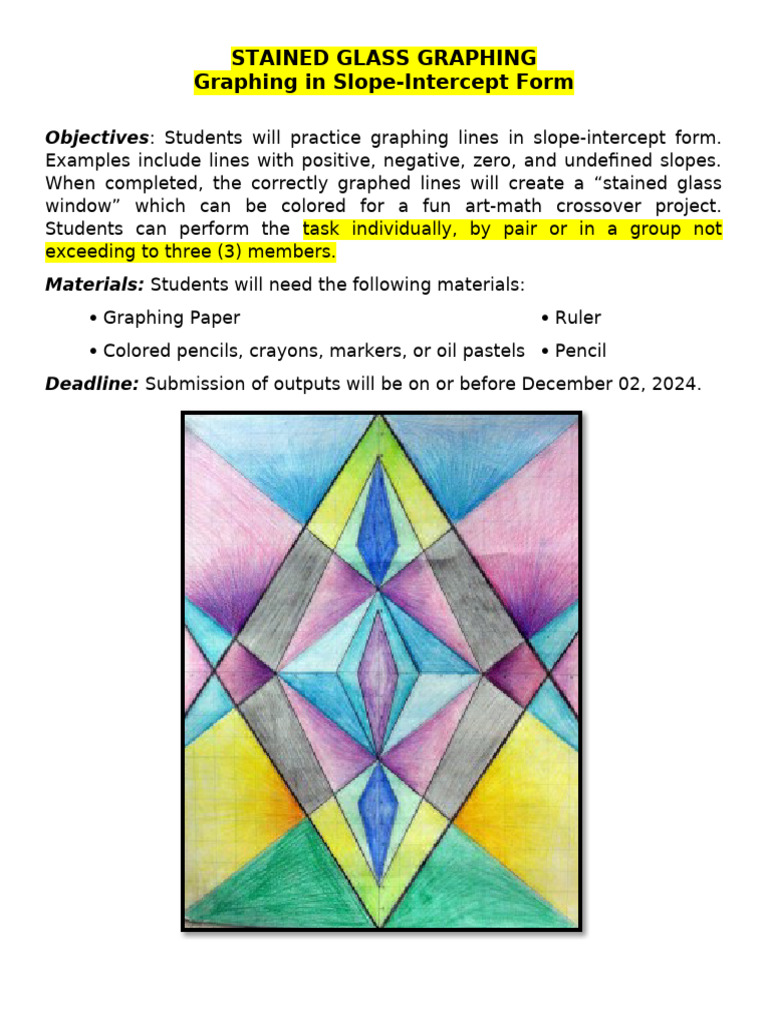 q2 Math8 Stained Glass Graphing | PDF