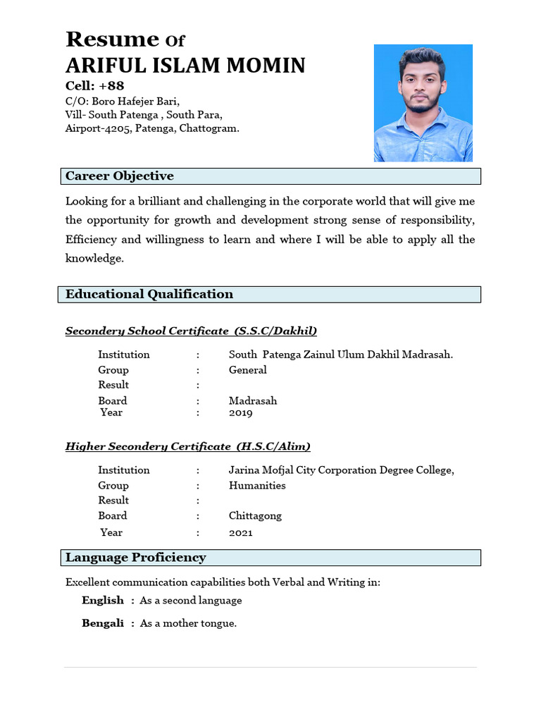 ARIF Resume | PDF