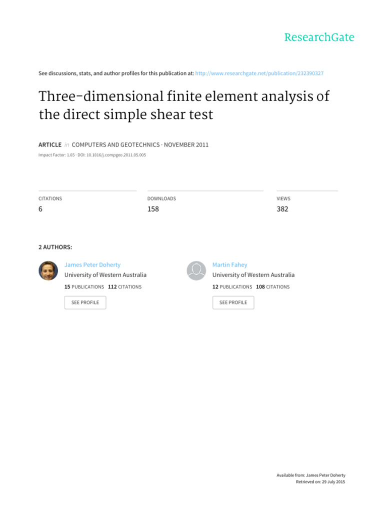 Three_D_FEA_of_the_direct_simple_shear | PDF | Stress (Mechanics ...