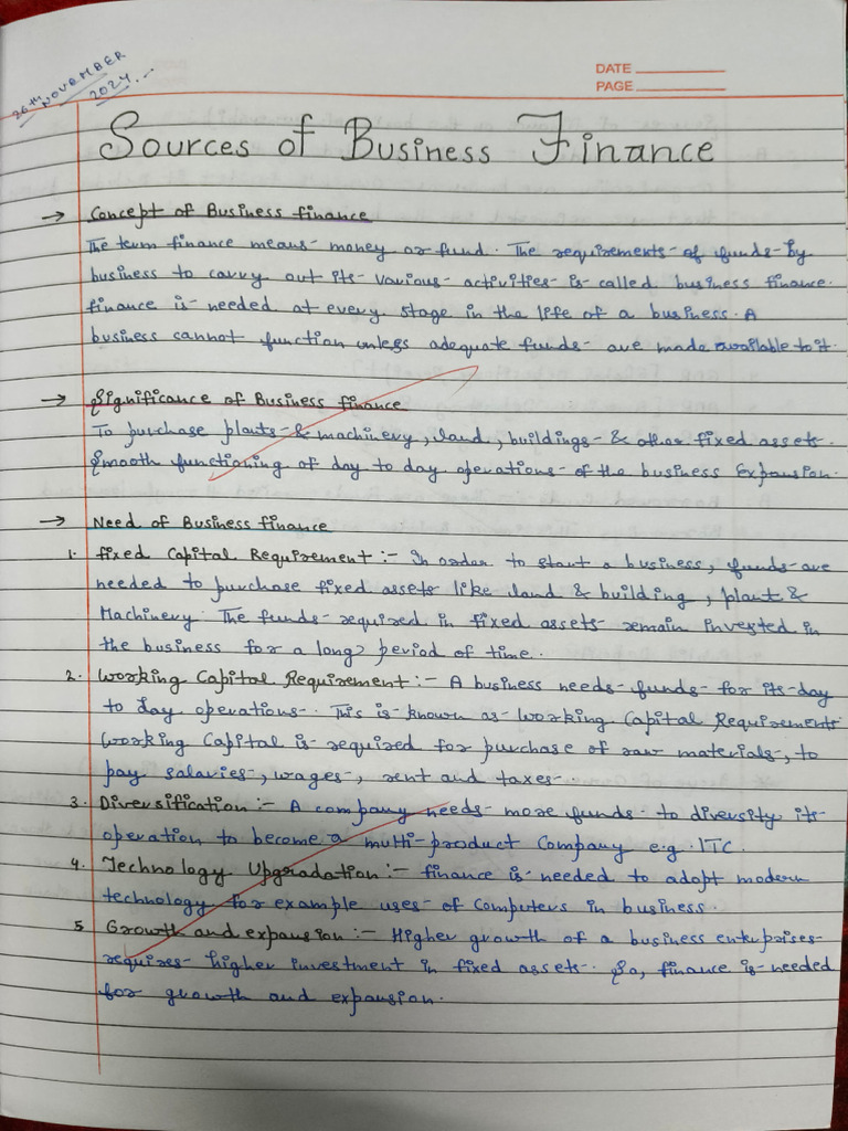 Sources of Business Finance | PDF