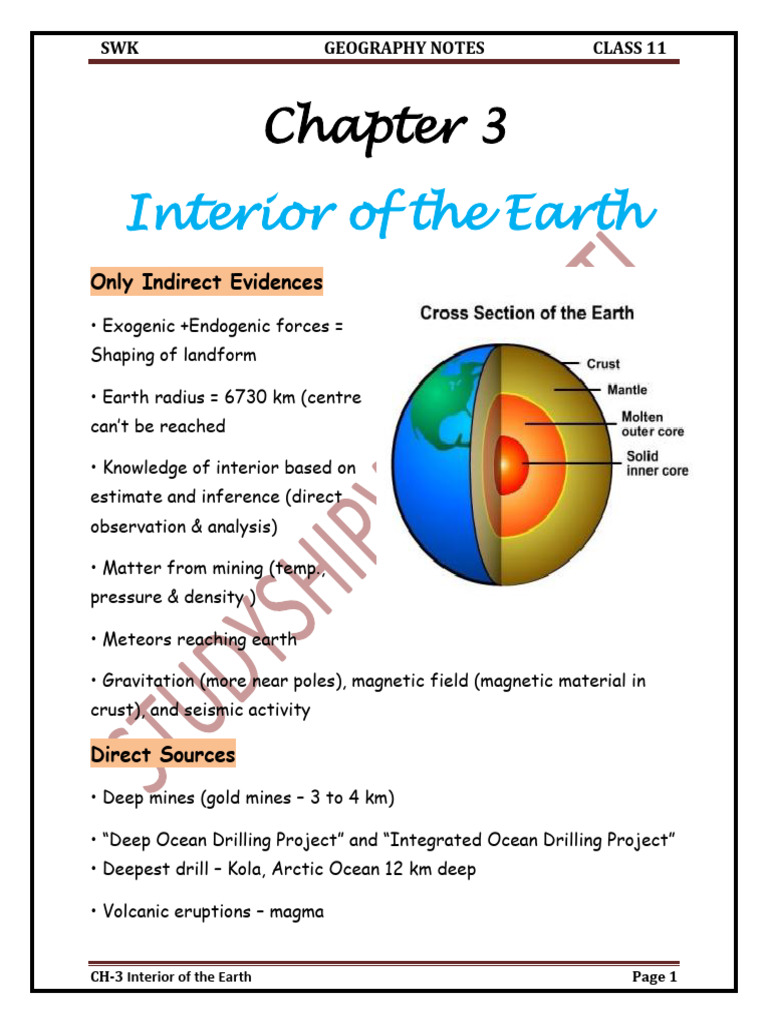 Interior of the Earth: Structure & Earthquakes | PDF | Volcano | Lava
