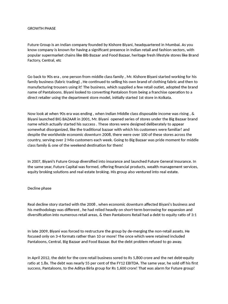 GROWTH PHASE | PDF | Retail | Retailing