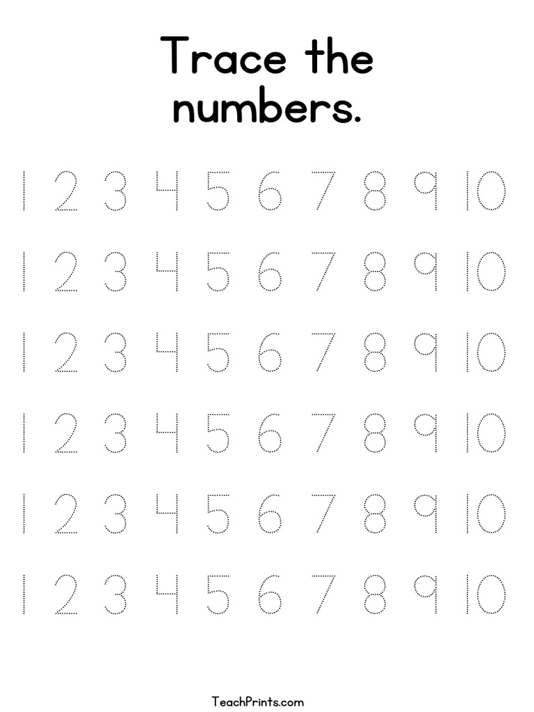 Number Tracing Worksheet for Kids | PDF
