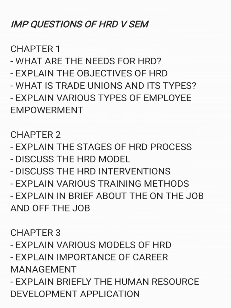 HRD IMP V SEM | PDF