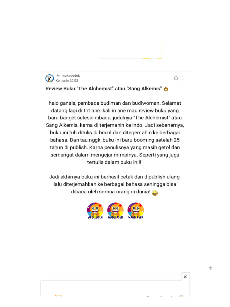 The Alchemist - Atau - Sang Alkemis | PDF