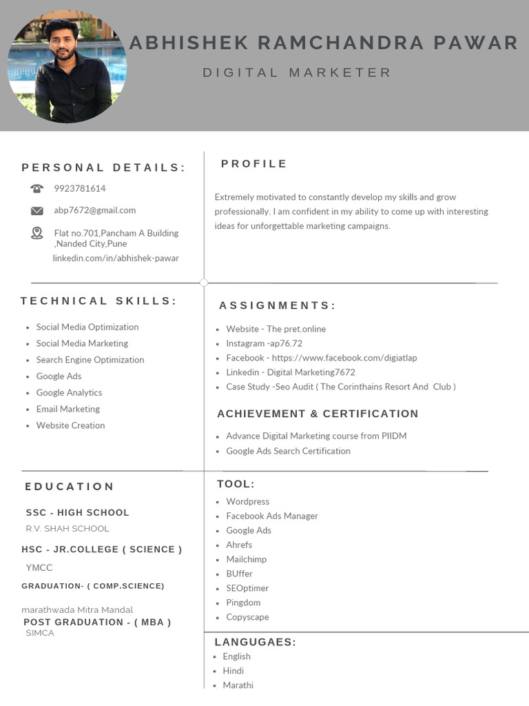 Grey Clean CV Resume Photo (2) | PDF