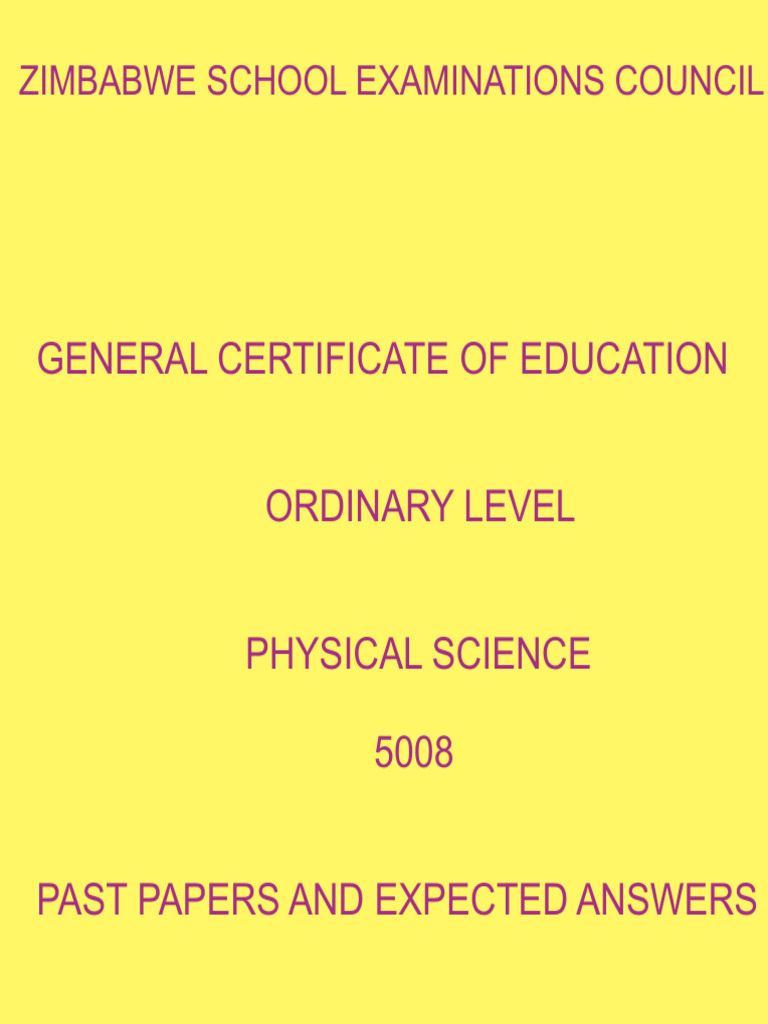 ZIMSEC O Level Physics Past Papers | PDF