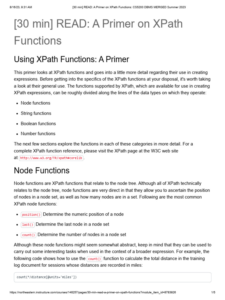 A Primer On Xpath Functions Pdf X Path Xslt
