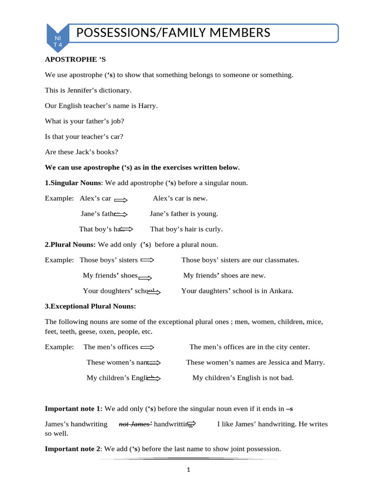 107 - U4W67 | PDF | Plural | Adjective