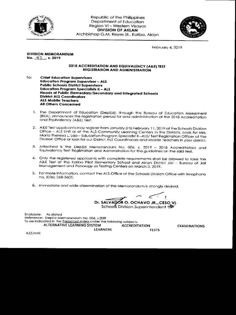 2018 Accreditation and Equivalency Ae Test Regi 02062019094130 | PDF