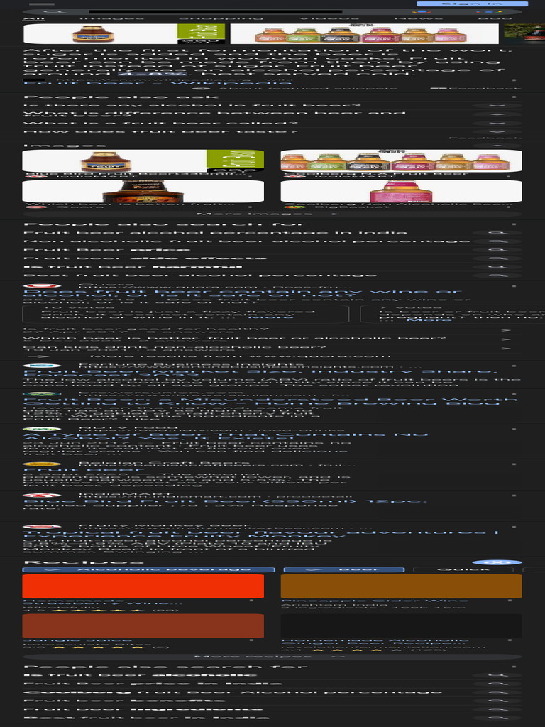 Fruit Beer Alcohol Content Overview | PDF | Alcoholic Beverages | Beer