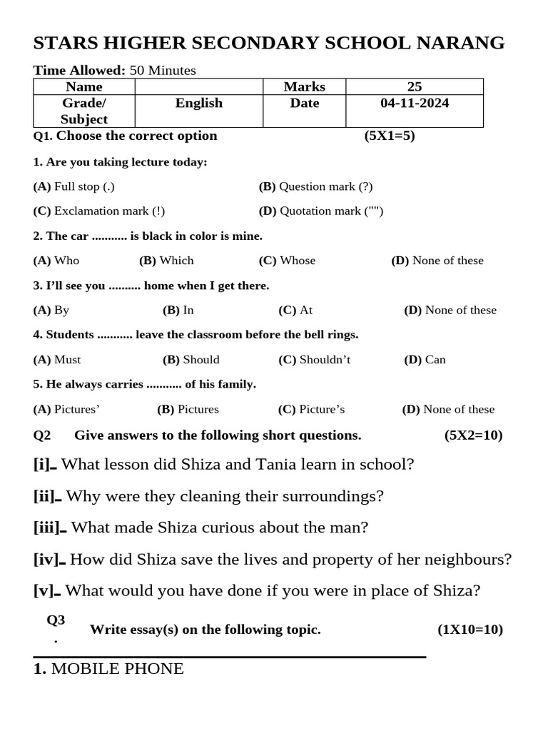 6th english 04-11-24 | PDF