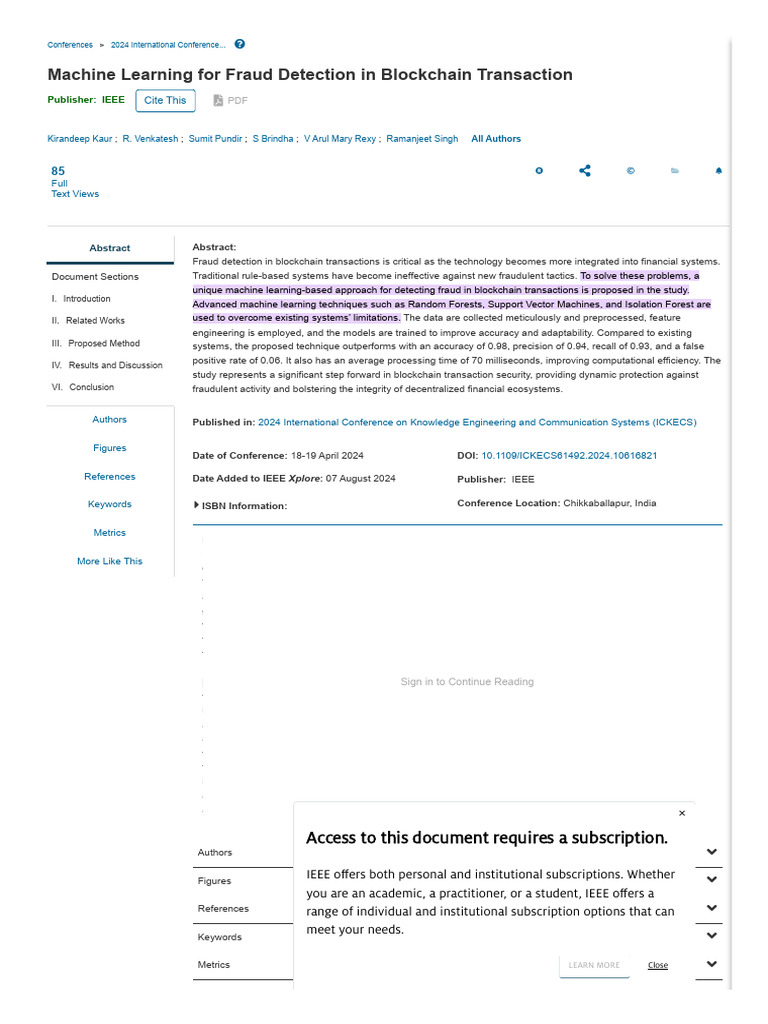 Machine Learning For Fraud Detection In Blockchain Transaction Ieee 2761