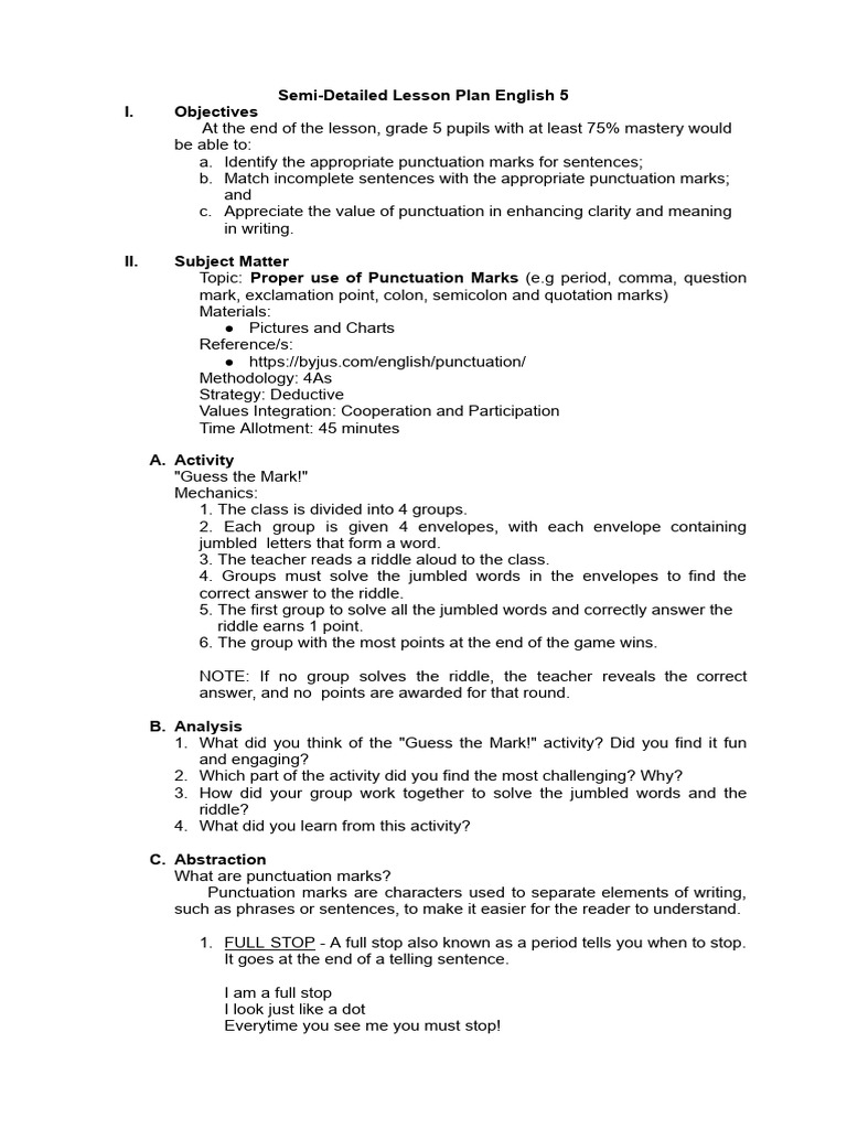 English Plus Lesson Plan | PDF | Comma | Punctuation