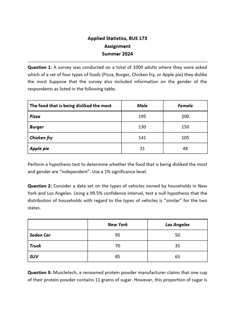 Bus173 Assignment | PDF | Statistical Significance | Analysis Of Variance