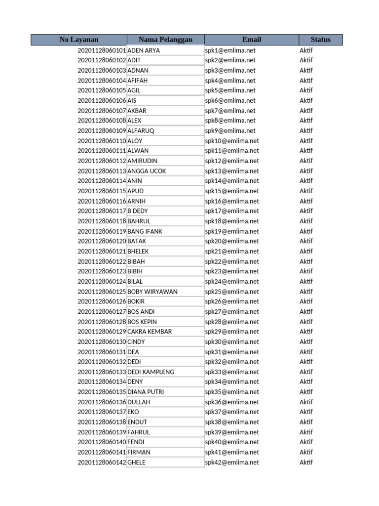 Active Customer List | PDF