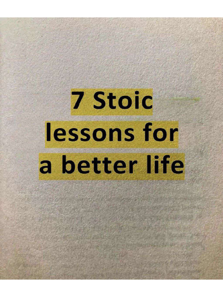 7 Stoic Lessons For A Better Life Pdf