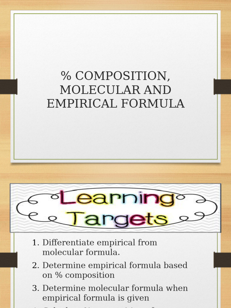 Molecular and Empirical Formula | PDF | Mole (Unit) | Molecules