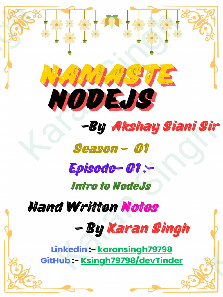 Intro To NodeJs | PDF