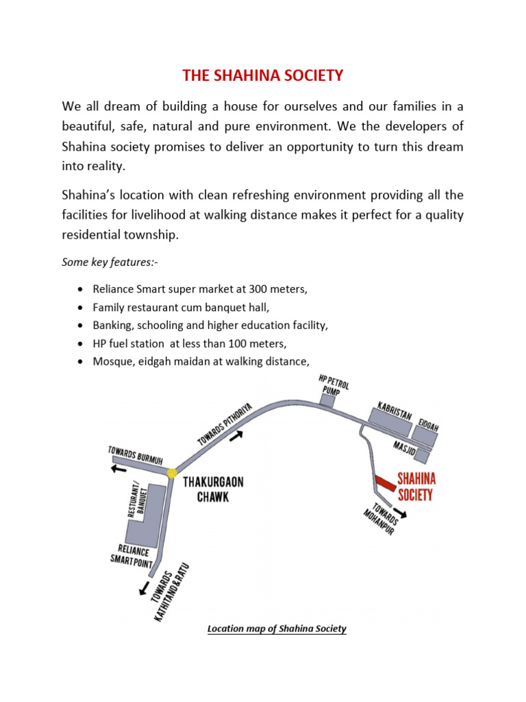 Shahina Society: Ideal Residential Township | PDF