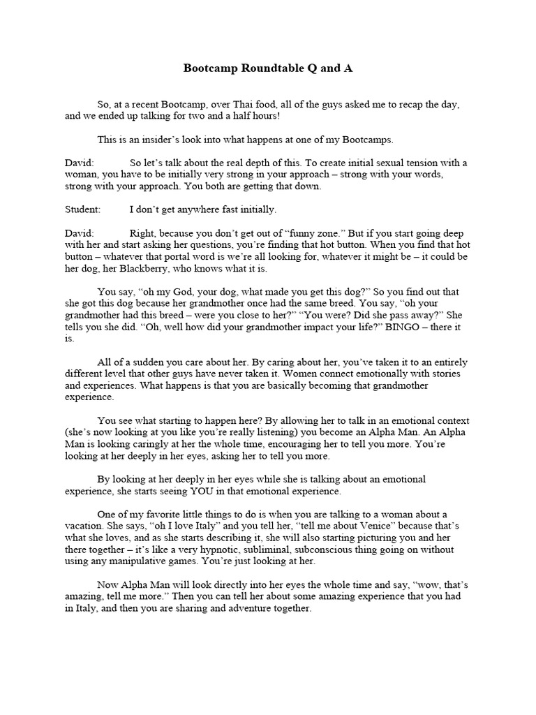 Bootcamp Insights on Building Attraction | PDF | Foreplay | Money