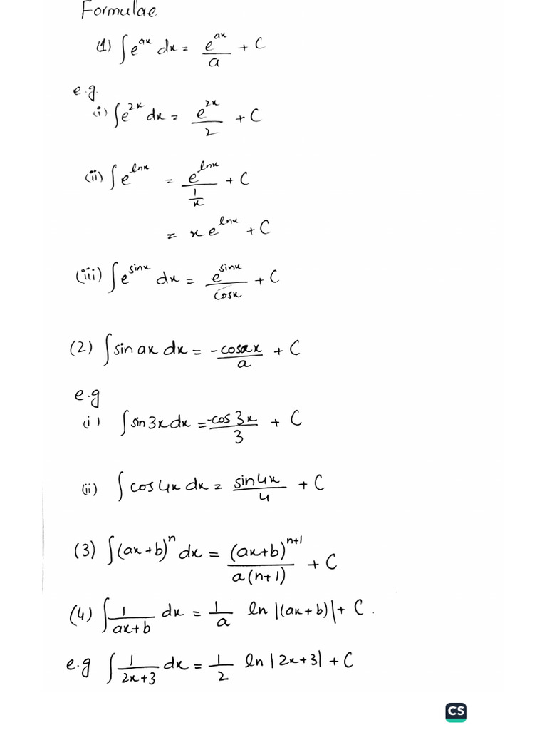Handwritten integration | PDF