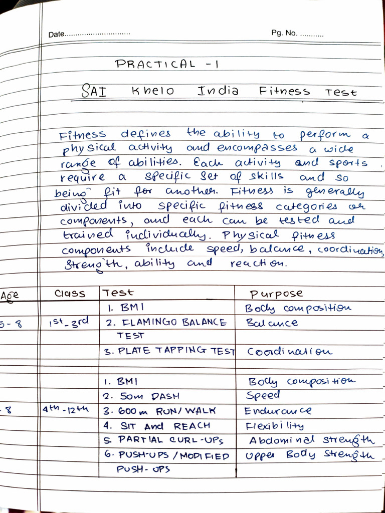 Physical Education Class 12 Practical File | PDF