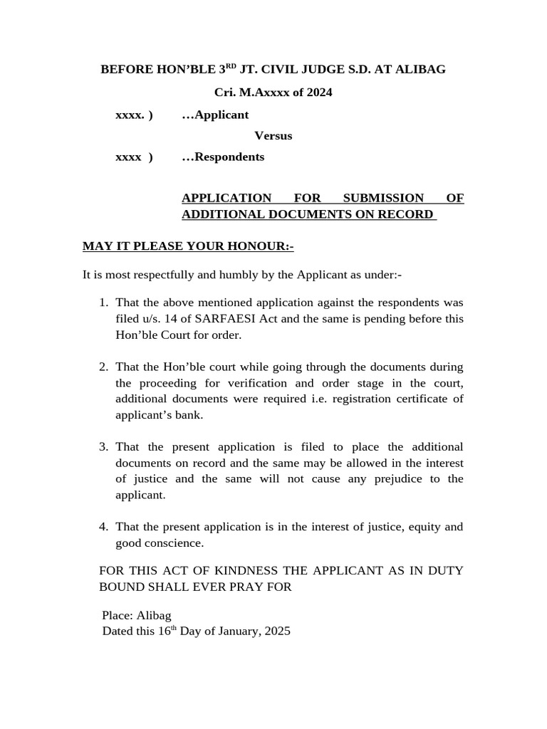 Request for Additional Documents | PDF