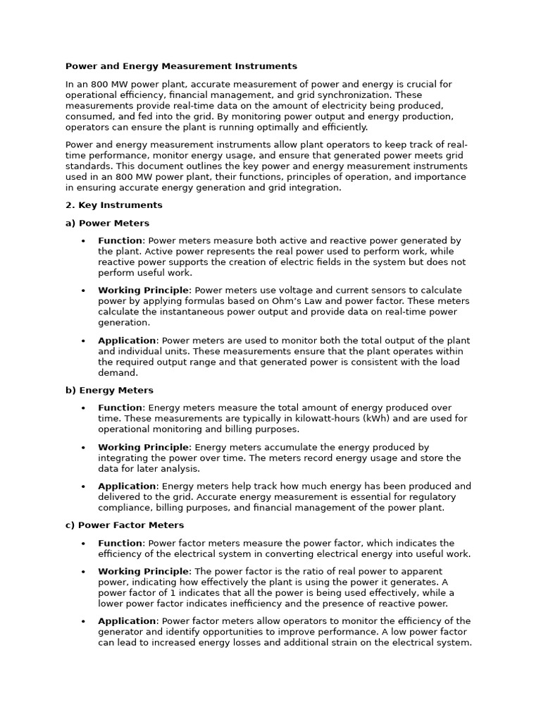 Power and Energy Measurement Instruments | PDF | Electrical Grid | Ac Power